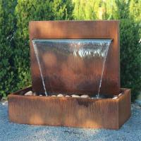 China Corten Steel Garden Pool Fountain Waterfall 1500mm Height Rusted Red Finish for sale