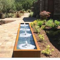 China Rusty Rectangular Corten Steel Water Feature Water Table 3mm Thickness for sale