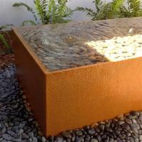 China Rusty Rectangular Corten Steel Water Feature Water Table 3mm Thickness for sale