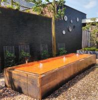 China Rusty Rectangular Corten Steel Water Feature Water Table 3mm Thickness for sale