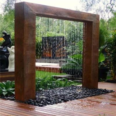 China Corten Steel Wall Water Feature 2.0mm Thickness ISO9001 Outdoor Garden Fountain for sale