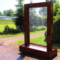 China Waterfall Cascade Corten Steel Water Feature Fountain for sale