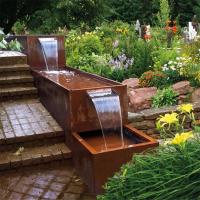 China Corten Steel Cascade Water Feature Overflow Wall Fountain 1500mm Height for sale