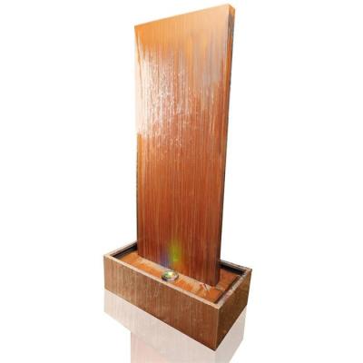 China 120cm Vertical Corten Steel Water Feature Wall With LED Light for sale