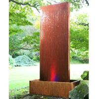 China 120cm Vertical Corten Steel Water Feature Wall With LED Light for sale