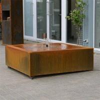 China Corten Steel Square Water Feature Fountain 120x120x40cm Pre-Rusted Outdoor Garden for sale