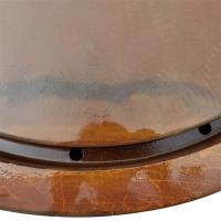 China Round Corten Steel Water Table Fountain 100cm Diameter Outdoor Garden Decoration for sale