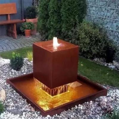 China ISO9001 Corten Steel Cascade Cubic Block Floating Water Feature for sale