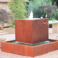 China ISO9001 Corten Steel Cascade Cubic Block Floating Water Feature for sale