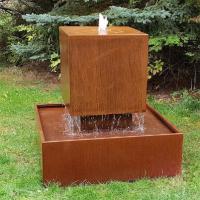 China ISO9001 Corten Steel Cascade Cubic Block Floating Water Feature for sale
