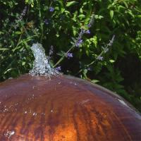China Corten Steel Sphere Water Feature Garden Fountain 60-80cm Diameter Rusty Finish for sale