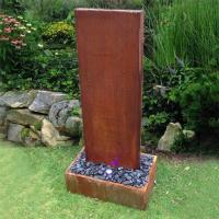 China 120cm Vertical Corten Steel Water Feature Wall With LED Light for sale