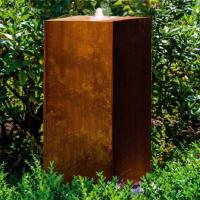 China Corten Steel Water Feature Column 30x30x100cm Garden Fountain for sale