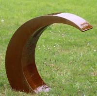 China Corten Steel Moon Water Feature 70cm Height Garden Landscape Fountain for sale