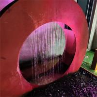 China Round Corten Steel Water Feature Fountain with LED Light 600-1500mm for sale
