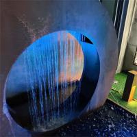 China Round Corten Steel Water Feature Fountain with LED Light 600-1500mm for sale