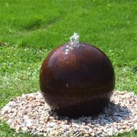 China Corten Steel Sphere Water Feature Garden Fountain 60-80cm Diameter Rusty Finish for sale