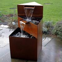 China Decorative Garden 3 Level Corten Steel Water Fountain Small Waterfall 90cm D x 100cm H for sale