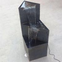 China Decorative Garden 3 Level Corten Steel Water Fountain Small Waterfall 90cm D x 100cm H for sale