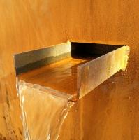 China Large Corten Steel Wall Water Feature Pre Rusted Outdoor Pond Sculpture Custom Size for sale