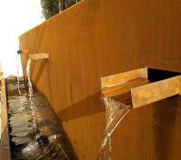 China Large Corten Steel Wall Water Feature Pre Rusted Outdoor Pond Sculpture Custom Size for sale