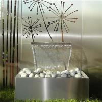 China 304 Stainless Steel Rain Curtain Water Feature 80cm Garden Fountain for sale