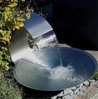China 304 Stainless Steel Garden Water Fountain Sculpture 65cm Outdoor Pool Feature for sale