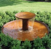 China 120cm Pre Rusted Corten Steel Cascading Waterfall Water Bowl for Garden for sale