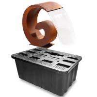 China Corten Steel Number 6 Shaped Water Fountain 65cm Height Outdoor Garden Art Sculpture for sale