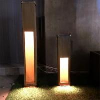 China Rusted Corten Steel Landscape Bollard Light 120x120x800mm Customizable for sale