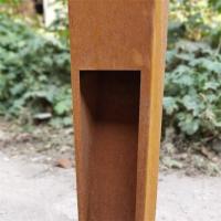 China Rusted Corten Steel Landscape Bollard Light 120x120x800mm Customizable for sale