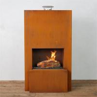 China Corten Steel Outdoor Fireplace Wood Burning 150cm Height 130kg Modern Design for sale