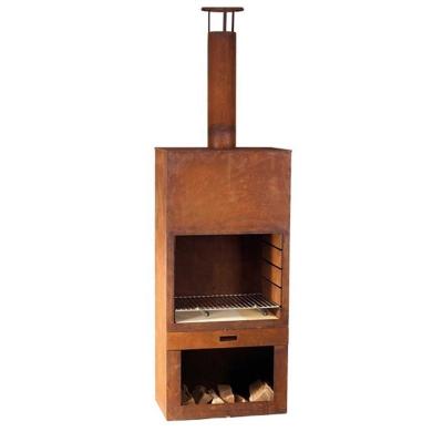 China OEM ODM Outdoor Corten Steel Chiminea Fireplace 1500mm Height 2-4mm Thickness for sale