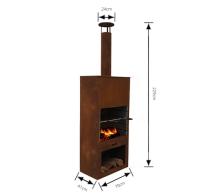 China OEM ODM Outdoor Corten Steel Chiminea Fireplace 1500mm Height 2-4mm Thickness for sale