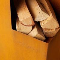 China Rectangular Corten Steel Outdoor Fireplace Wood Burning Chiminea 78.7H 15W inch for sale