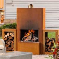 China Freestanding Wood Burning Corten Steel Firepit for sale