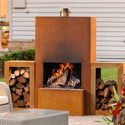 China Freestanding Wood Burning Corten Steel Firepit for sale