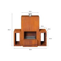 China Freestanding Wood Burning Corten Steel Firepit for sale