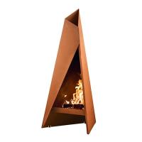 China Modern Corten Steel Outdoor Fireplace Chimenea Freestanding 2mm Thick Wood Burning for sale