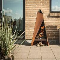 China 1500mm High Corten Steel Outdoor Fireplace for sale