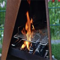 China 1500mm High Corten Steel Outdoor Fireplace for sale
