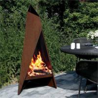 China 1500mm High Corten Steel Outdoor Fireplace for sale