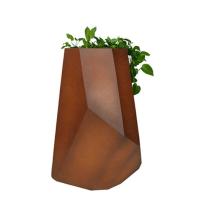 China Corten Steel Hexagonal Planter 2mm Thick Rustic Geometric Flower Pot for Garden for sale