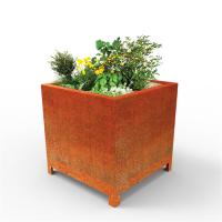 China Corten Steel Garden Cube Planter with Feet 60x60x60cm Custom Sizes Available for sale
