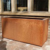 China Corten Steel Rectangle Trough Planter Box Outdoor Long Metal 2mm Thick Rustic Garden for sale
