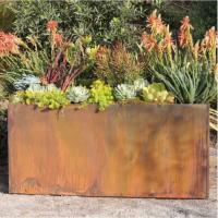 China Corten Steel Rectangular Planter Box 80x40x50cm Custom Sizes Available for sale