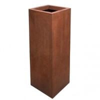 China Corten Steel Column Tower Cube Planter 2-3mm Thickness Rusty Finish for sale