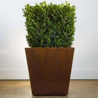 China Rustic Red Corten Steel Tapered Square Planter 35x35x28cm Garden Landscaping for sale