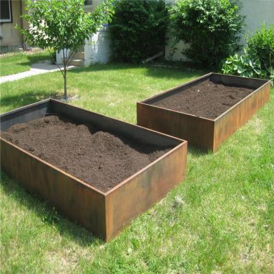 China OEM Corten Steel Raised Garden Bed Bottomless Planter 1200x450mm for sale