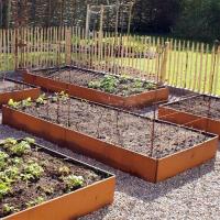 China OEM Corten Steel Raised Garden Bed Bottomless Planter 1200x450mm for sale